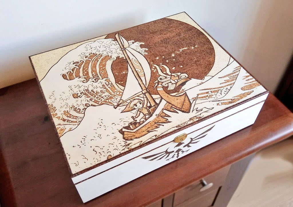 Zelda pyro-engraved Wooden Box . Video Games Zelda art Geek | Etsy