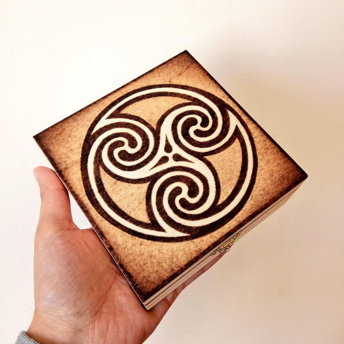Celtic Triskel Wooden Box Pyrography | Etsy