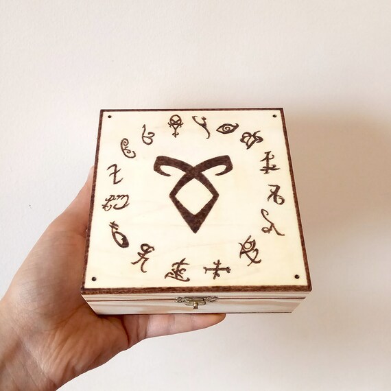 Shadowhunters Wooden Box Personalizable Pyrography Runes. | Etsy