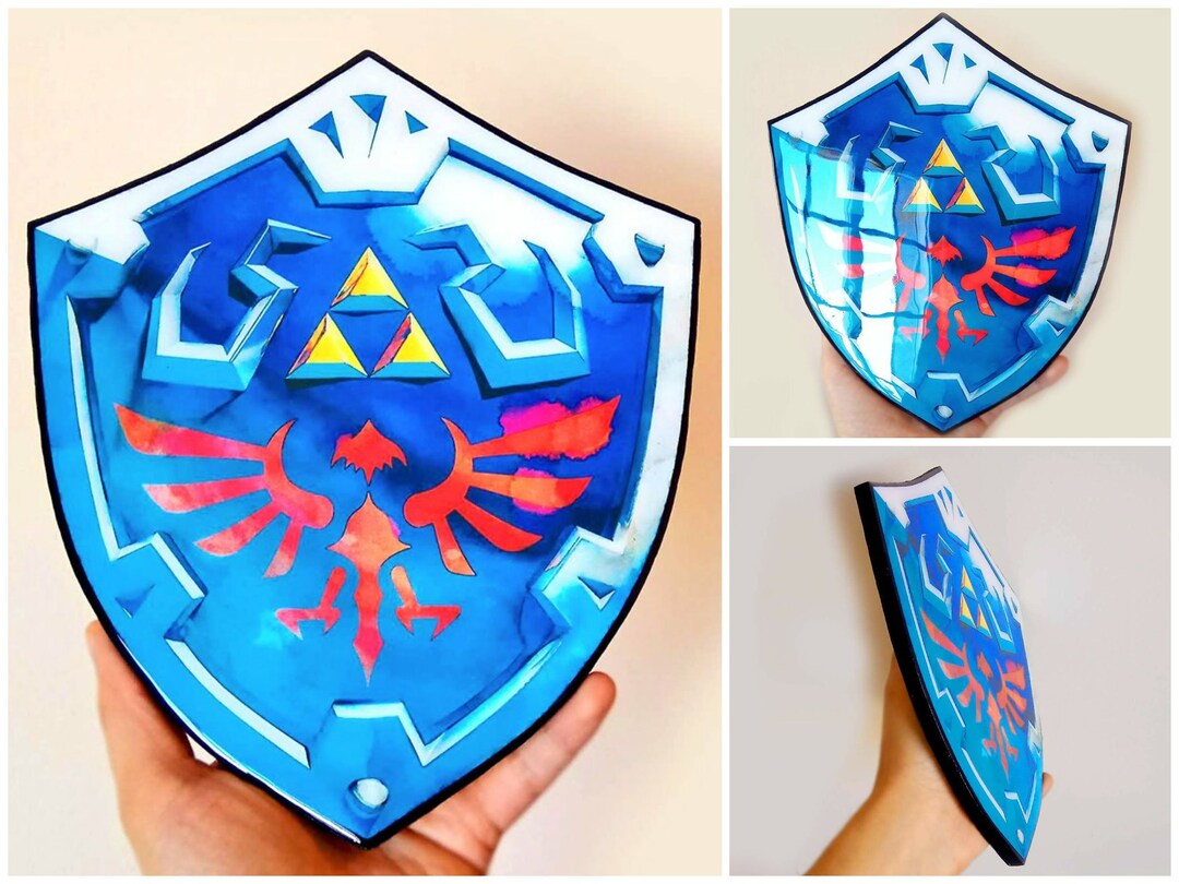 Zelda Hylian Shield Wall Art Made With Wood & Crystal Resin. - Etsy UK