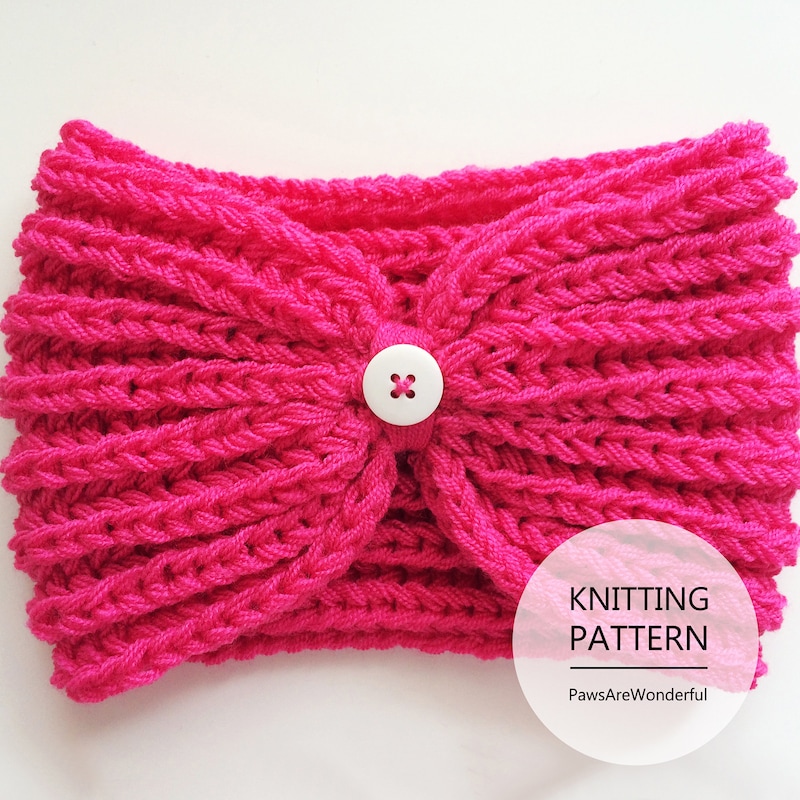Magenta Knit Headband - Etsy