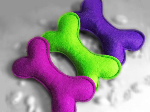 Handmade Colorful Dog Bone Toys Felt Bone Toys for Small | Etsy