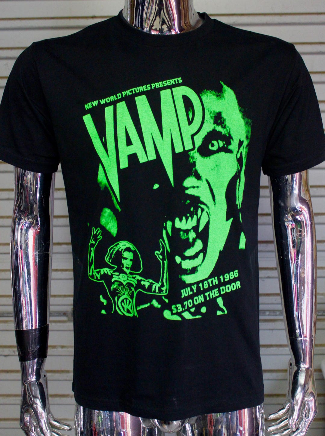 Vamp (UV Green Print) DIY Punk Flyer T-shirt - Etsy