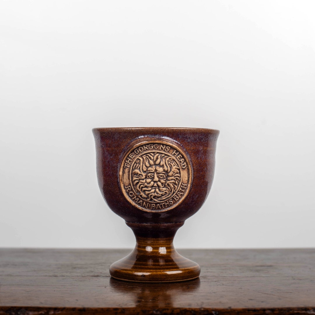 Roman Baths Souvenir: the Gorgon's Head Glazed Pottery Cup/goblet From ...