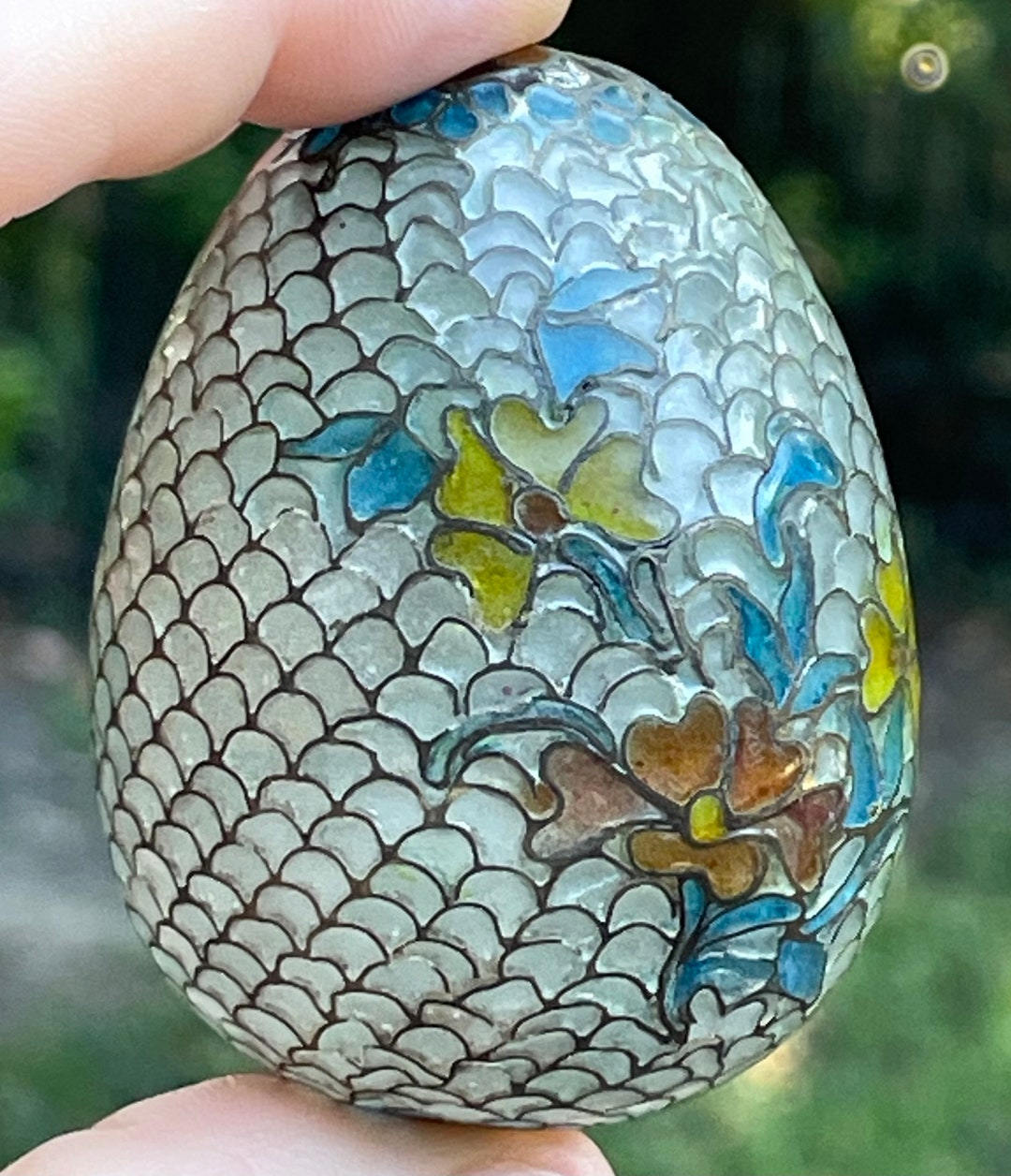 Vintage Shotai Shippo Transparent Cloisonné Egg/射击景泰蓝 Cloisonne Egg ...