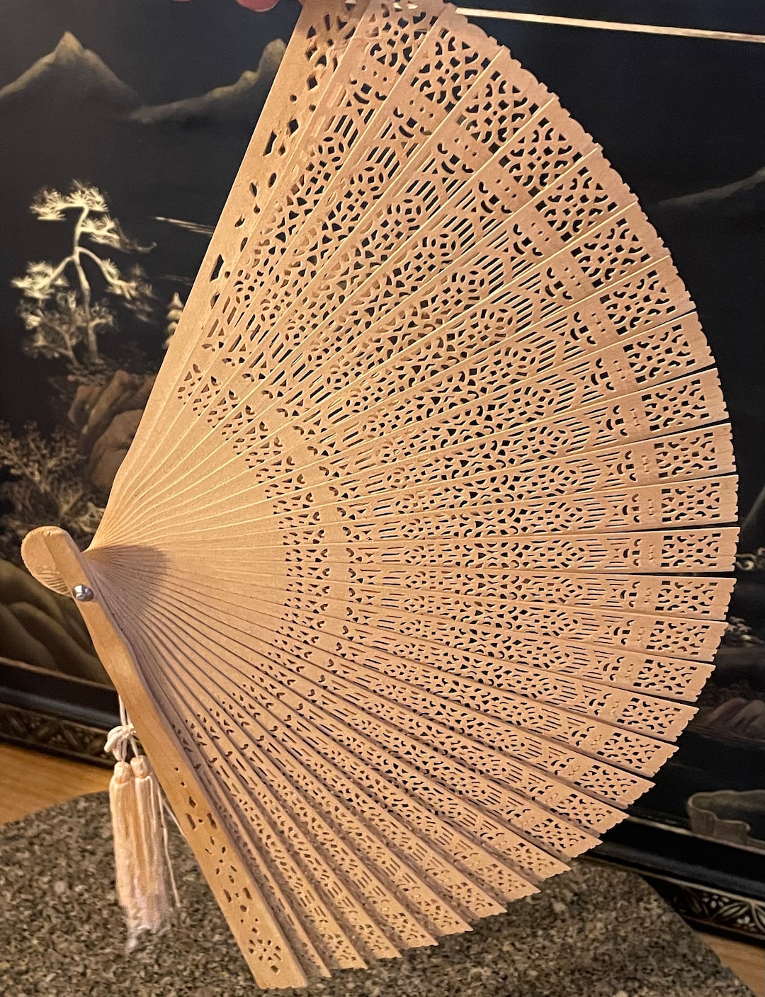 Oriental Chinese Vintage Folding Fan/hand Held Fan/pierced Asian Fan ...