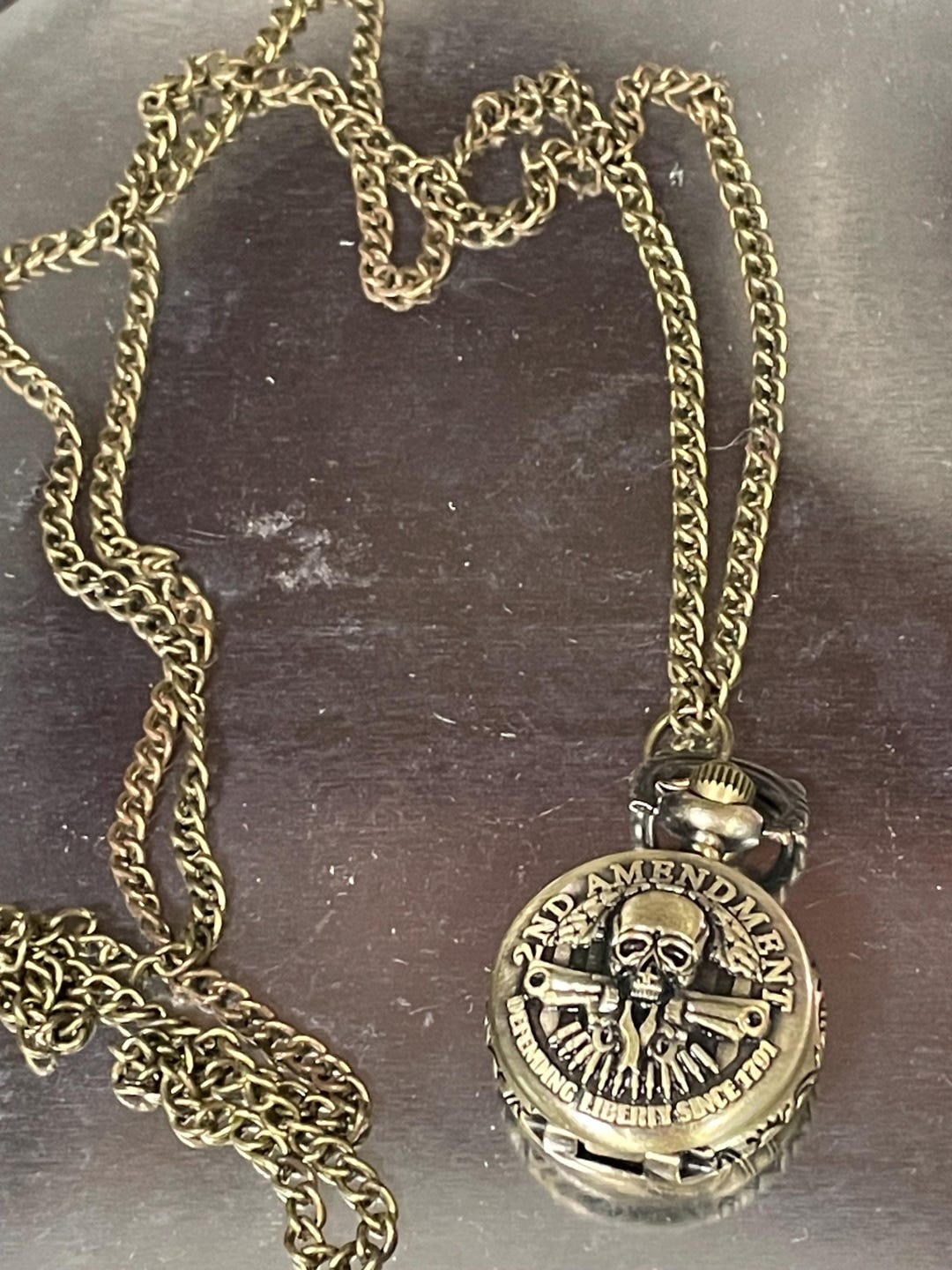Vintage Second Amendment Pocket Watch Necklace/watch Chain Necklace ...
