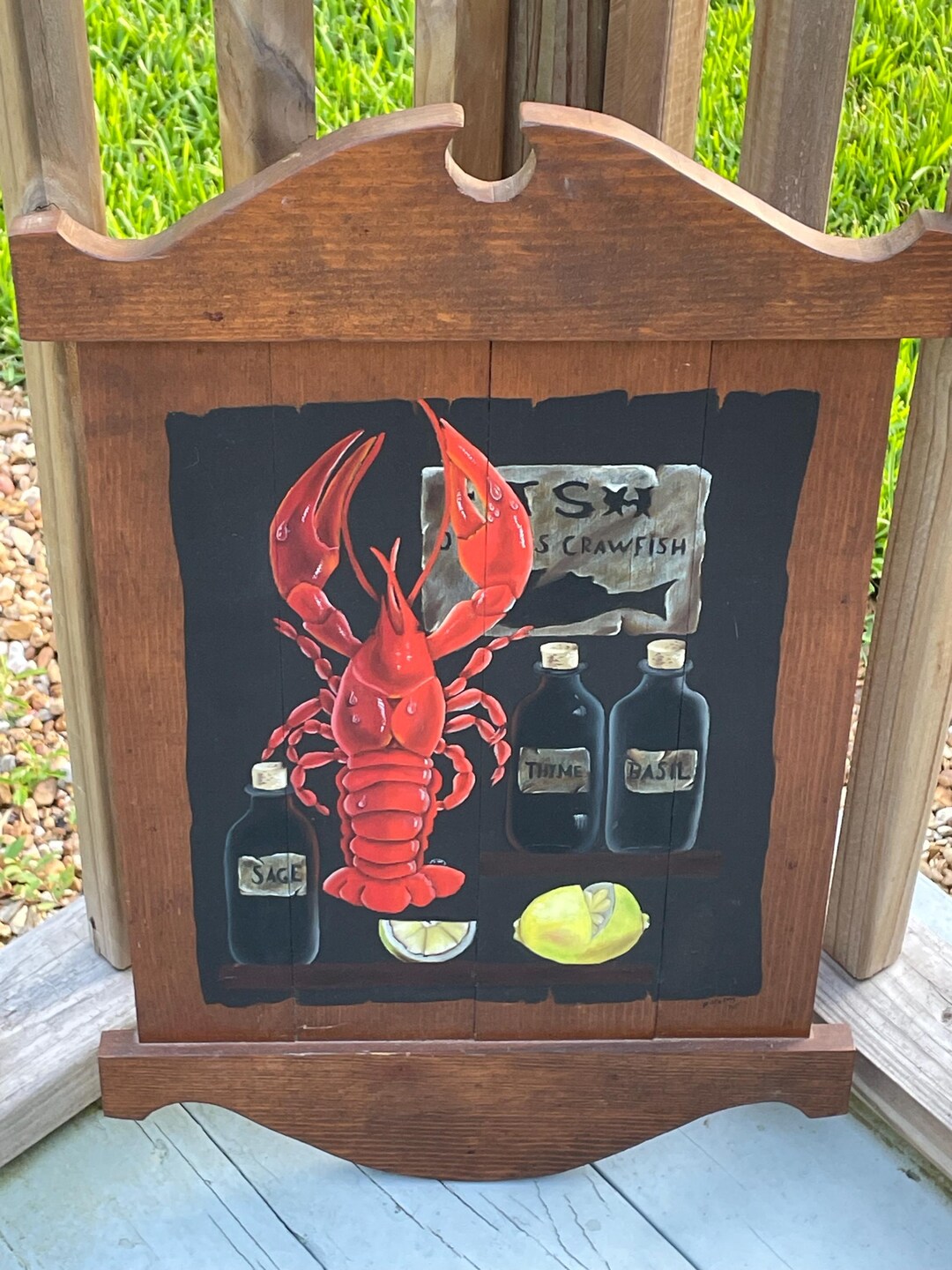 Vintage Hand-painted Crawfish Wood Sign: Cajun Kitchen Wall Decor - Etsy