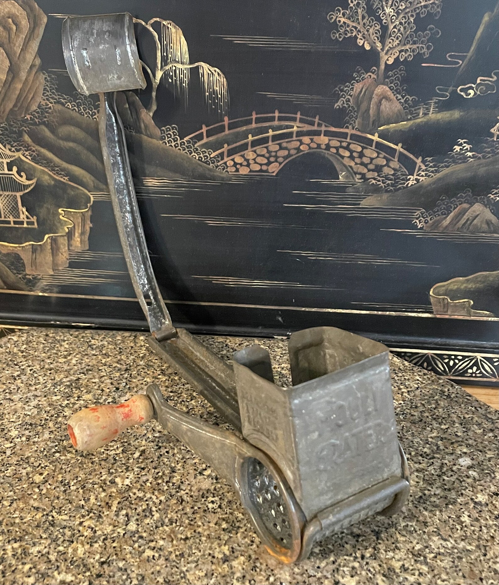 Vintage Mouli Grater With Red Wood Handle/cheese/garlic/ginger Grater ...