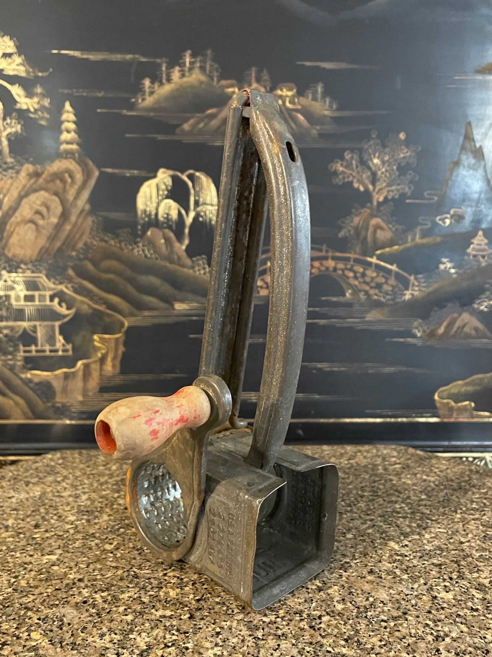 Vintage Mouli Grater With Red Wood Handle/cheese/garlic/ginger Grater ...