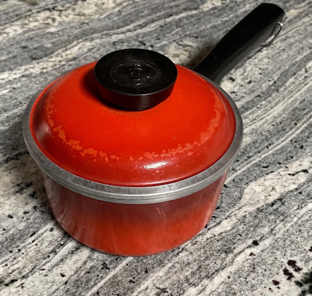 Vintage CLUB Heavy Cast Aluminum Cooking Pot Long Handle & Lid/poppy ...