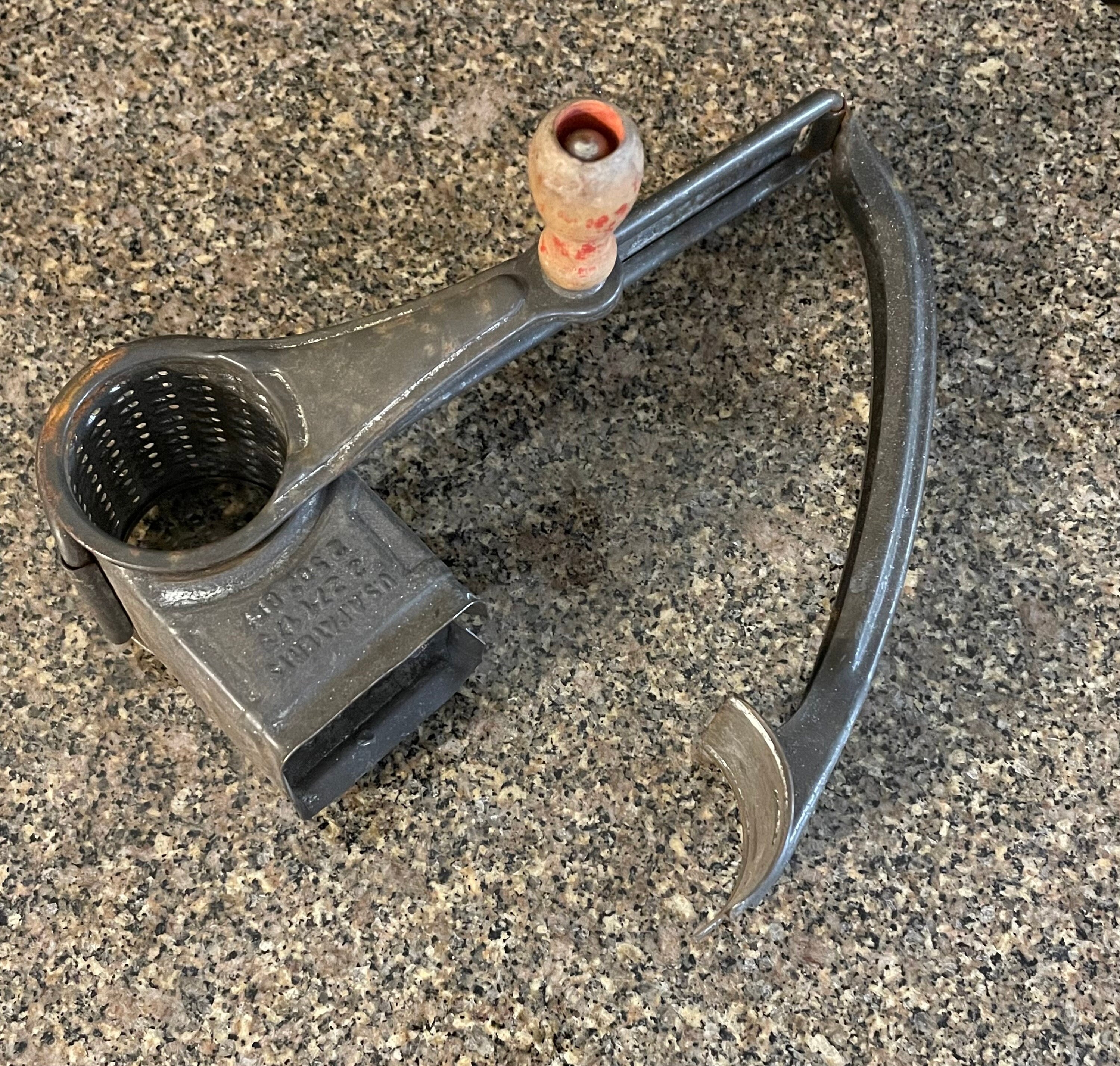 Vintage Mouli Grater With Red Wood Handle/cheese/garlic/ginger Grater ...