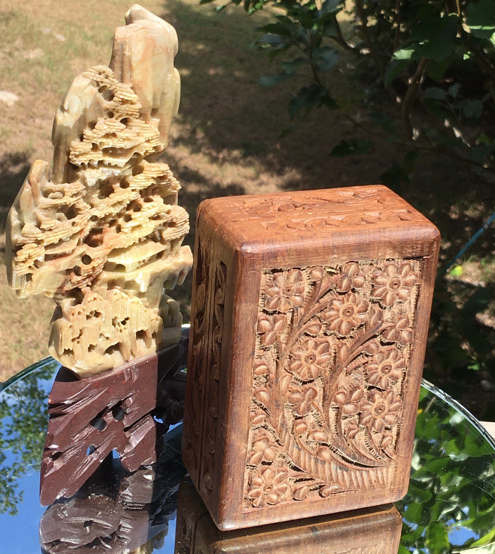Vintage Hand Carved Wooden Box/solid Wood Keepsake Box/ornate | Etsy