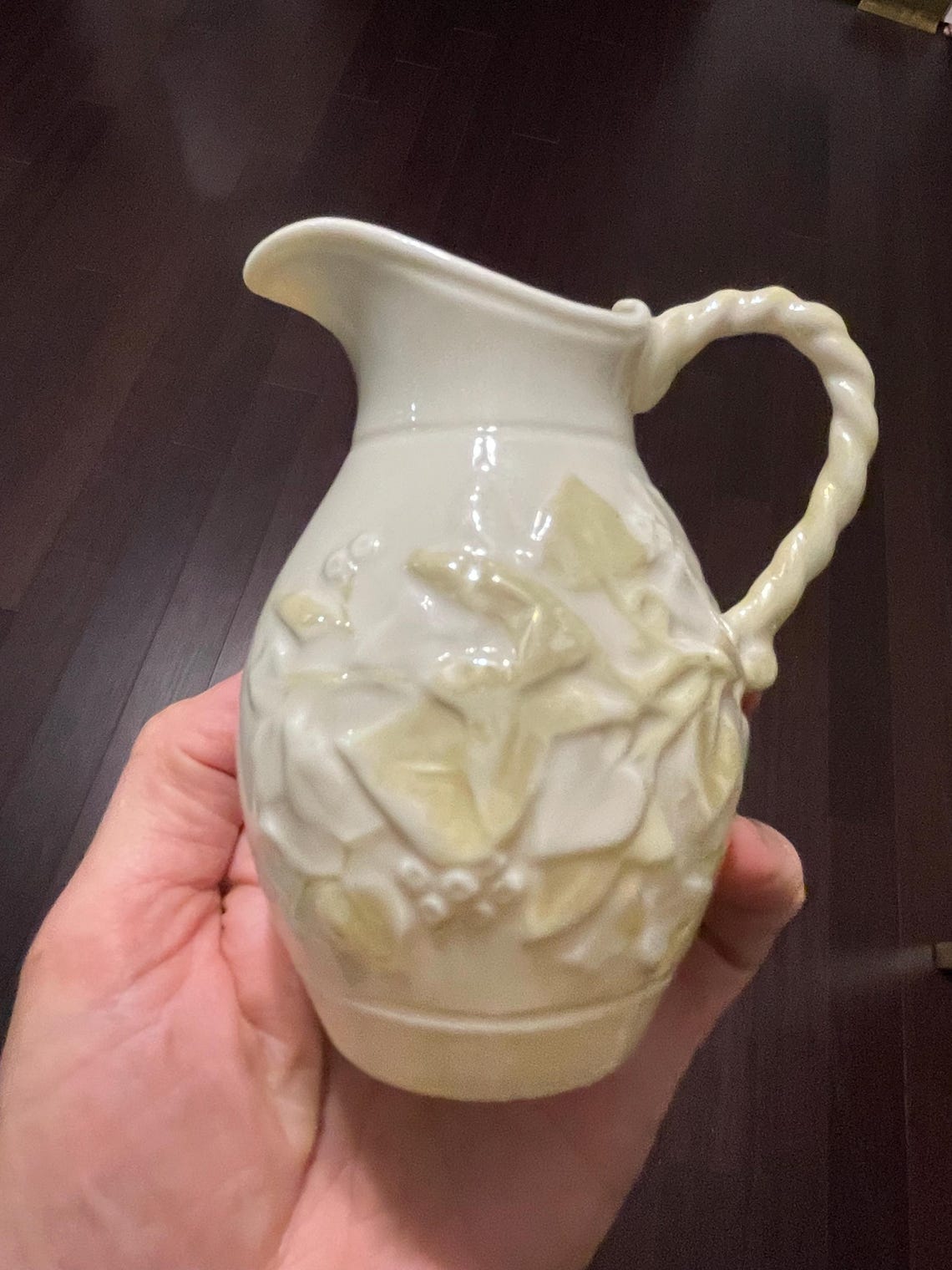 Vintage Belleek Ireland Porcelain Creamer and Sugar Bowl/belleek Ivy ...