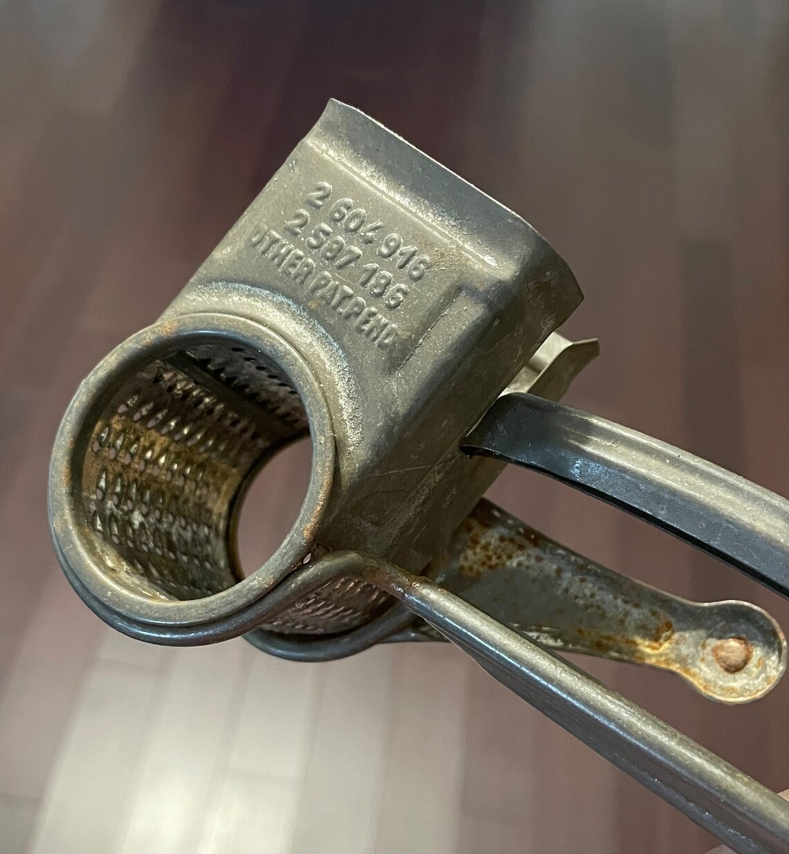 Vintage Mouli Grater With Red Wood Handle/cheese/garlic/ginger Grater ...