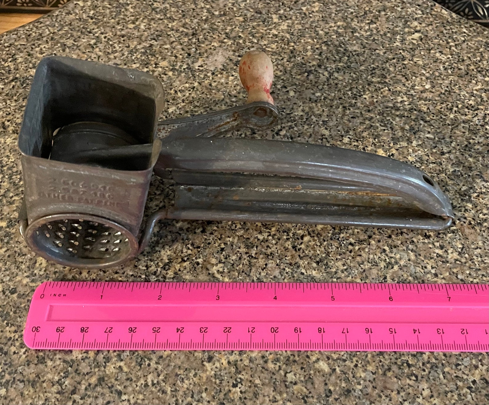 Vintage Mouli Grater With Red Wood Handle/cheese/garlic/ginger Grater ...