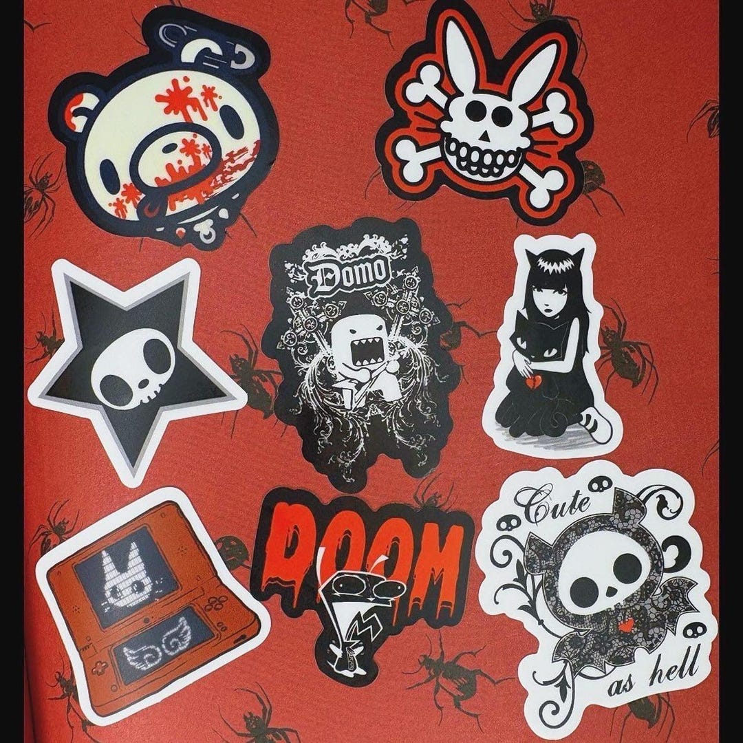 Emo Stickers ONLY 1 LEFT :( No Restock Mallgoth Mid 2000s Sticker Sheet ...