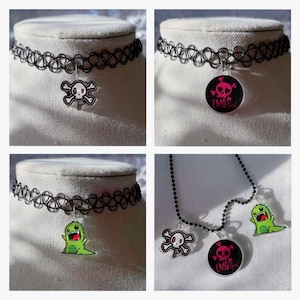 Restocked! Emo Necklace Tattoo Choker Early 2000s Jewelry Goth Charm - Etsy
