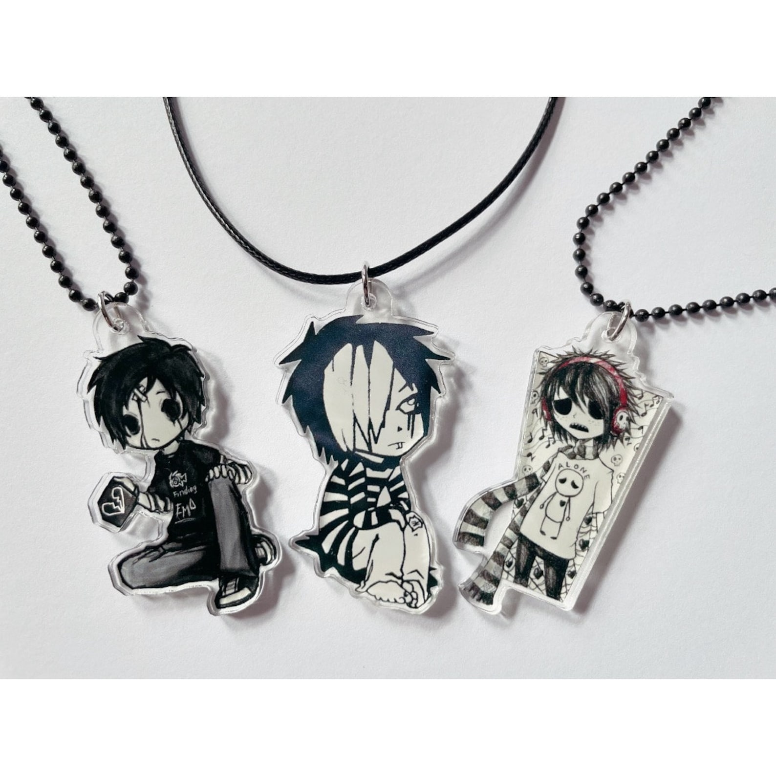 Emo Boy Necklace Goth Charm Anime - Etsy