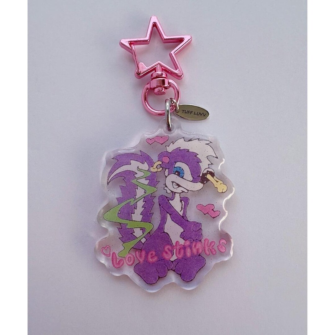 Love Stinks Charm Y2k Keychain Early 2000s Cartoon Skunk - Etsy
