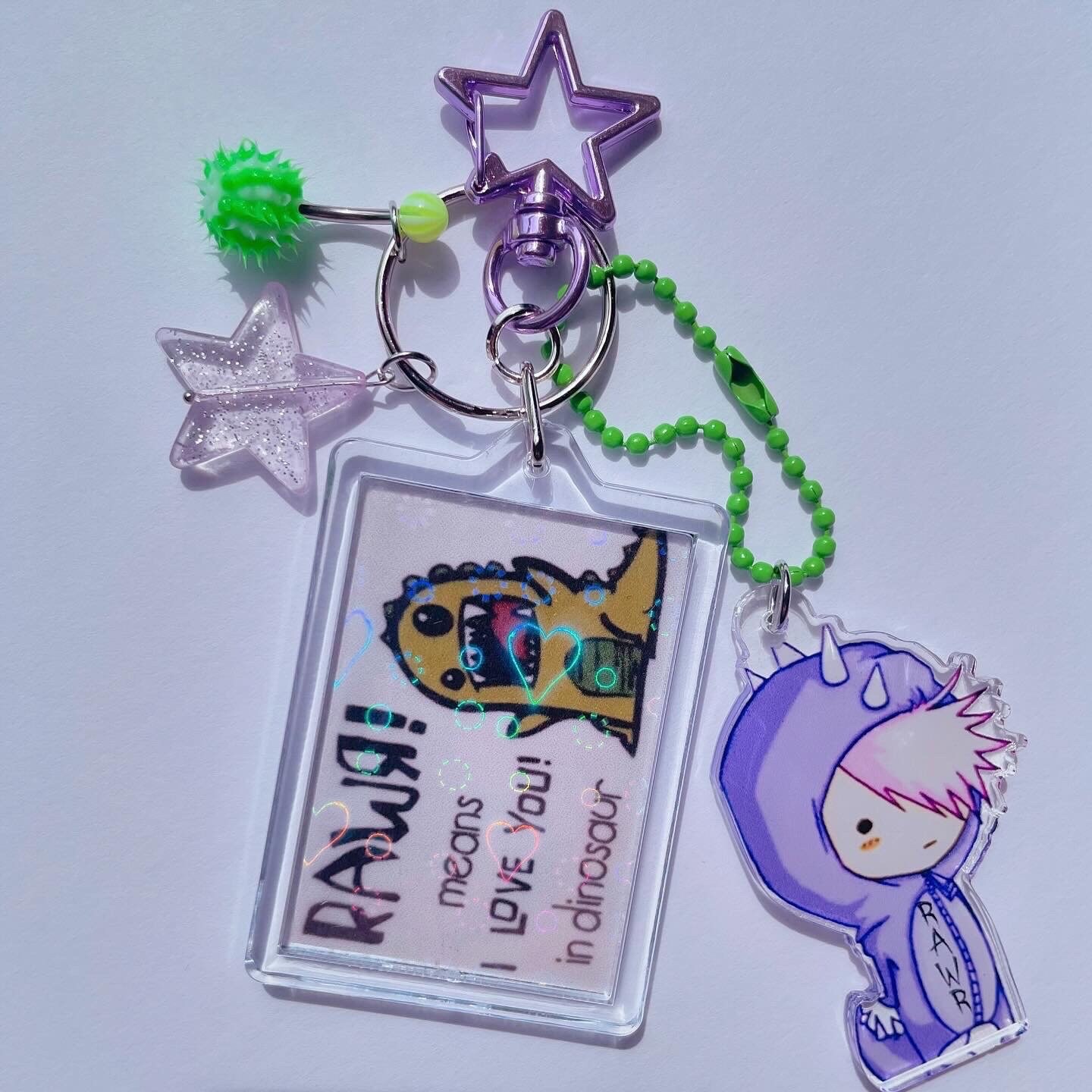 Early 2000s Y2k Holographic Keychains Emo Charms Emily the Strange ...