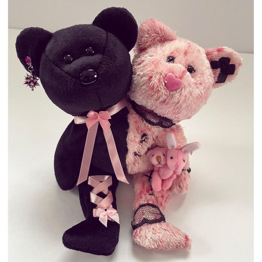 2 Headed Plush Bear Art Doll Goth Doll Vintage Plush - Etsy
