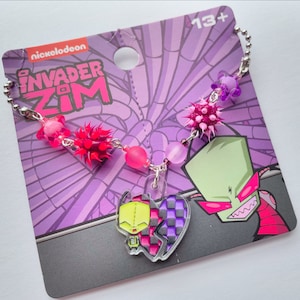 Invader Zim Gir Necklace Broken Heart Charm Emo Scene Jewelry Cartoon ...