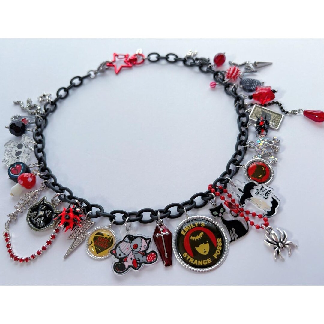 Emily the Strange Necklace Vintage Emo Charm Necklace Early 2000s ...