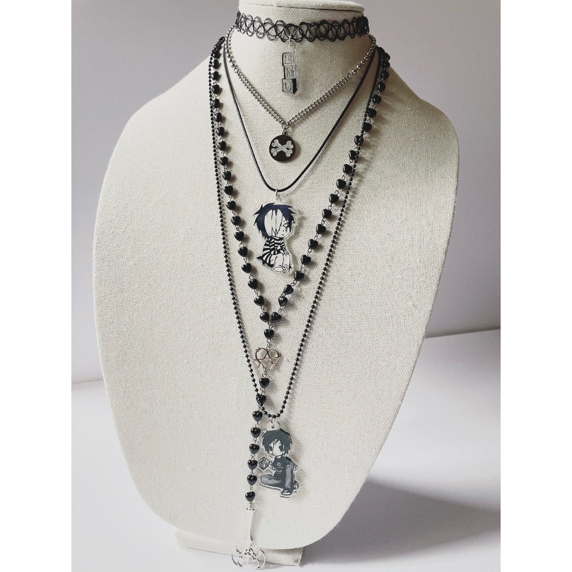 Emo Boy Necklace Goth Charm Anime - Etsy