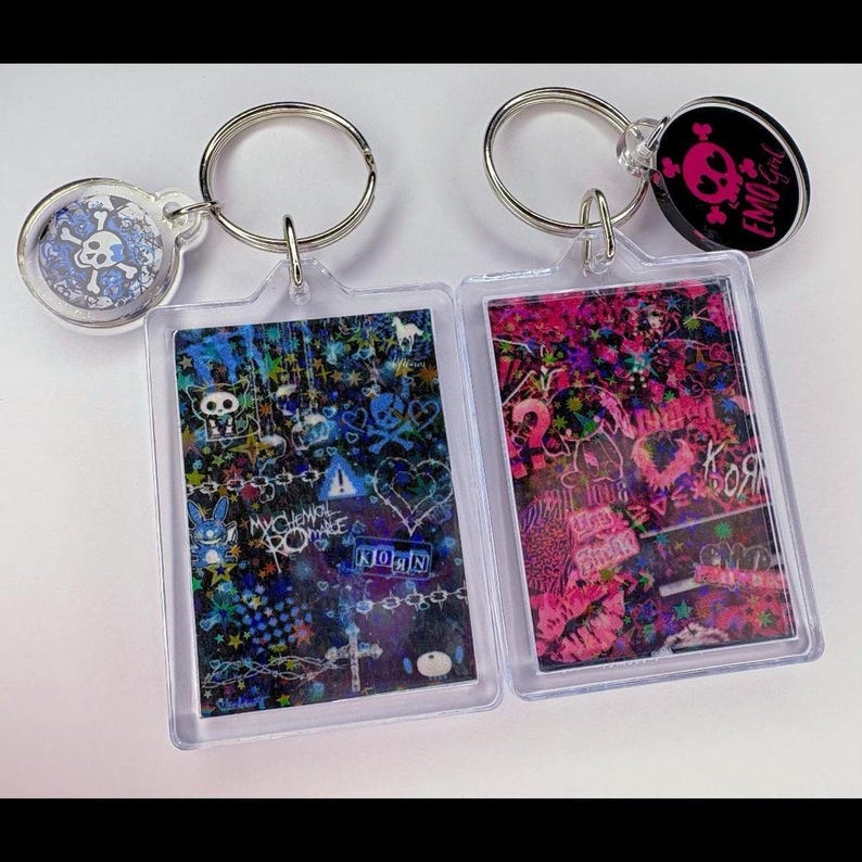 Restocked! Early 2000s Y2k Holographic Keychains Emo Charms Emily the ...