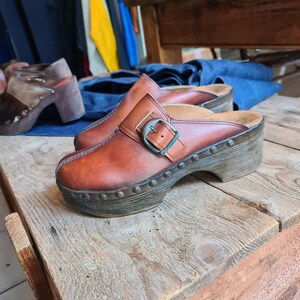 1960s Vintage Clogs Platform Sandals Leather Woodstock Handmade - Etsy