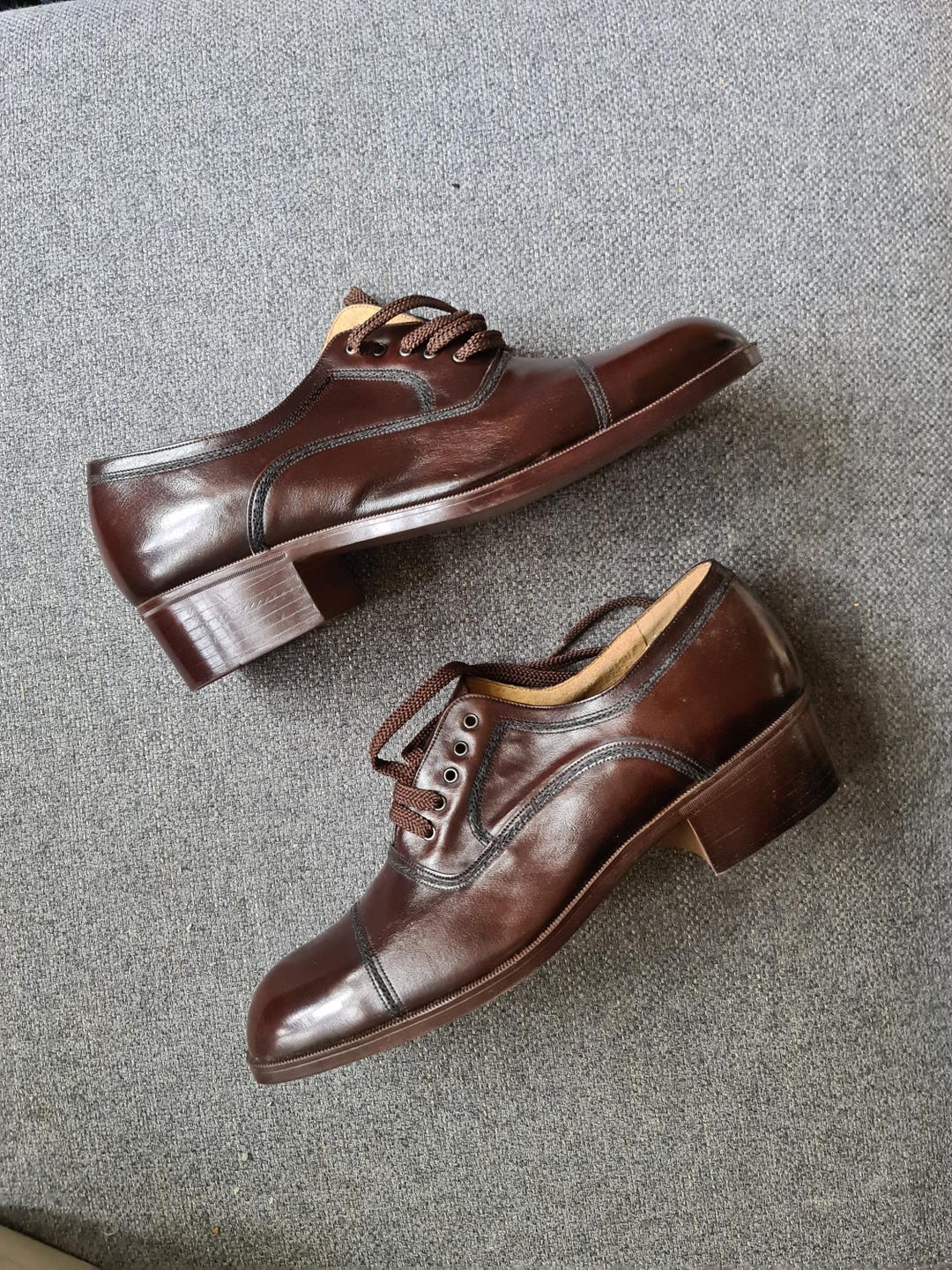 Deadstock Pellet Made in France Vintage Leather Lace Shoes Good Quality ...