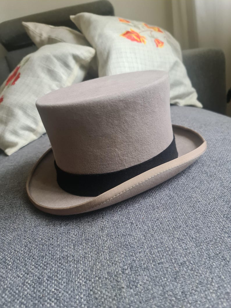 Vintage Top Hat Grey Gray Wegener Fur Felt Size 57 Good Condition - Etsy