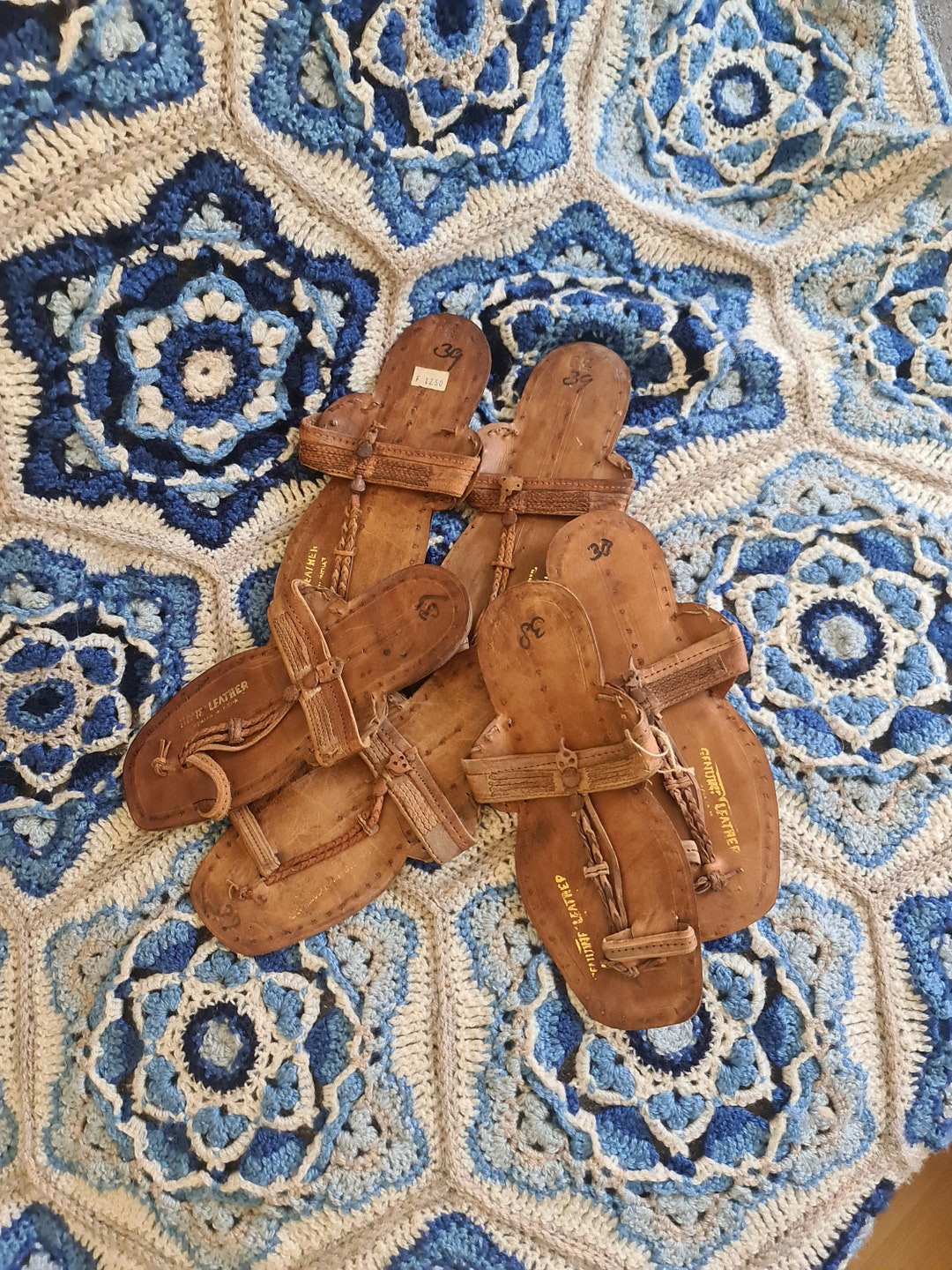 Deadstock 1970 Sandals India Leather Hippie Bohemian 70s - Etsy