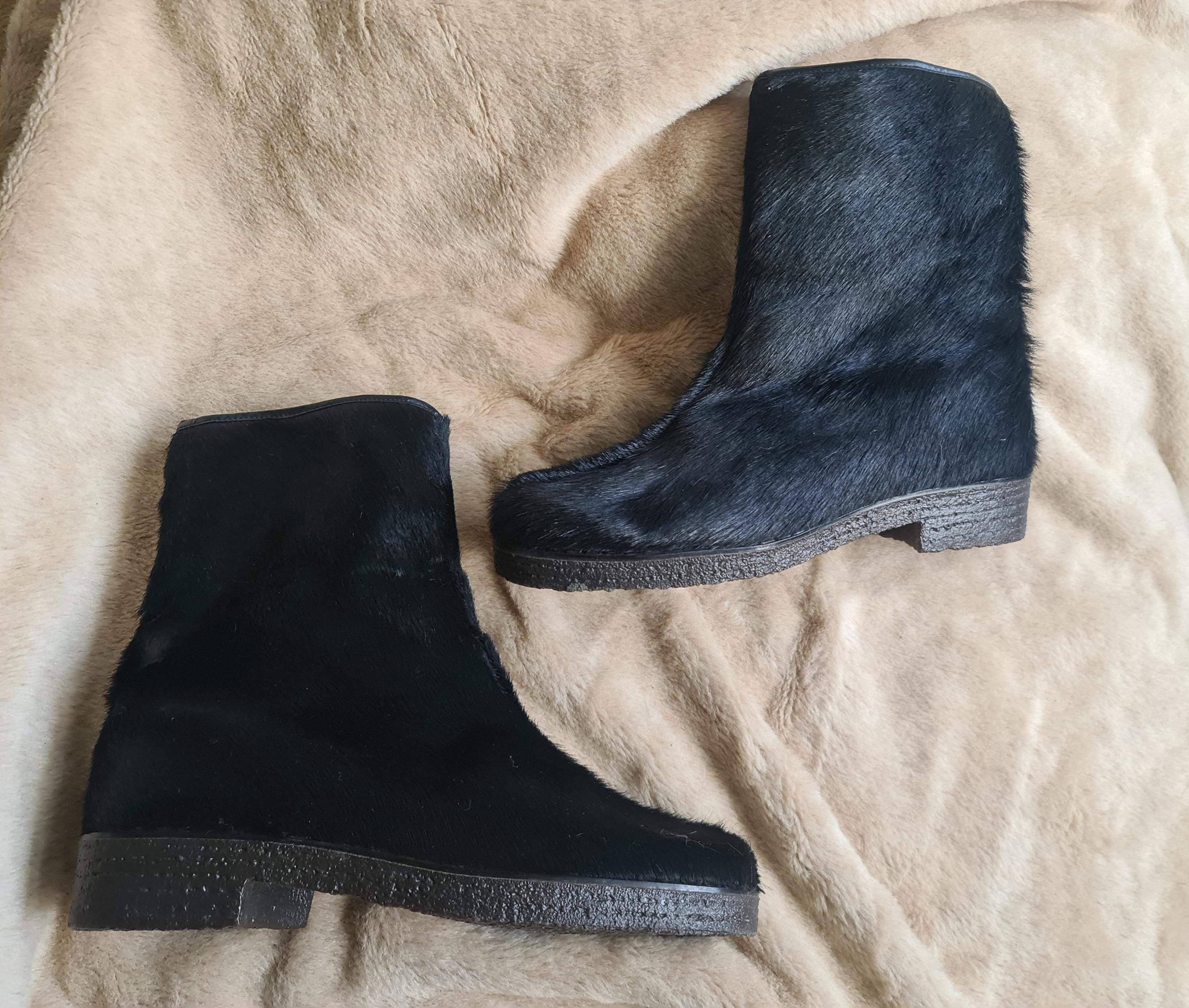 Snow Boots Cow Skin Apres Ski Vintage Size 9,5 on Shoe - Etsy