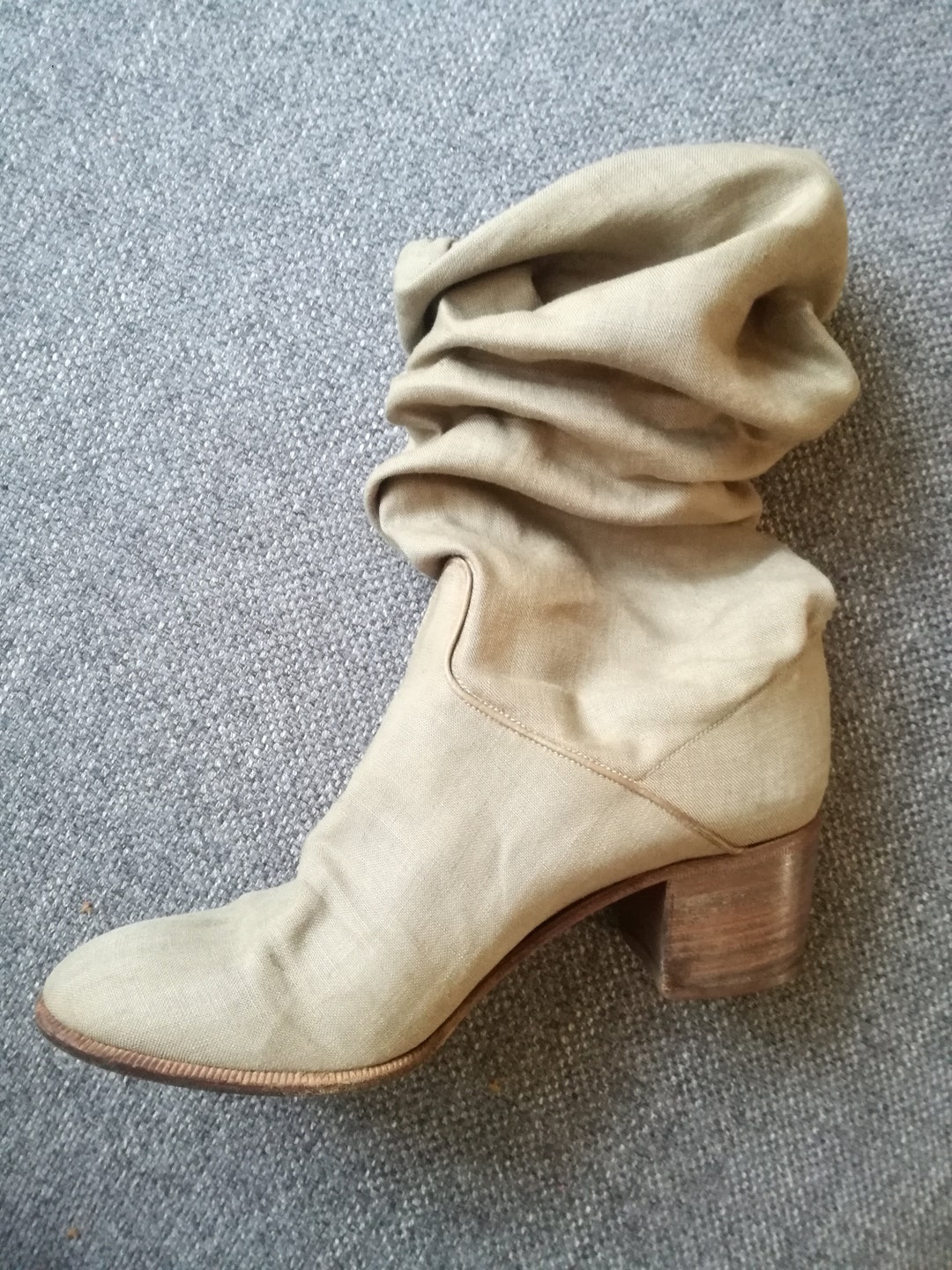 Otonino Bossi Vintage 1970s Cotton Slough Boots Size Eu 36 - Etsy