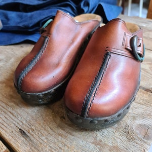 1960s Vintage Clogs Platform Sandals Leather Woodstock Handmade - Etsy