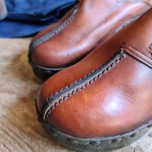 1960s Vintage Clogs Platform Sandals Leather Woodstock Handmade - Etsy