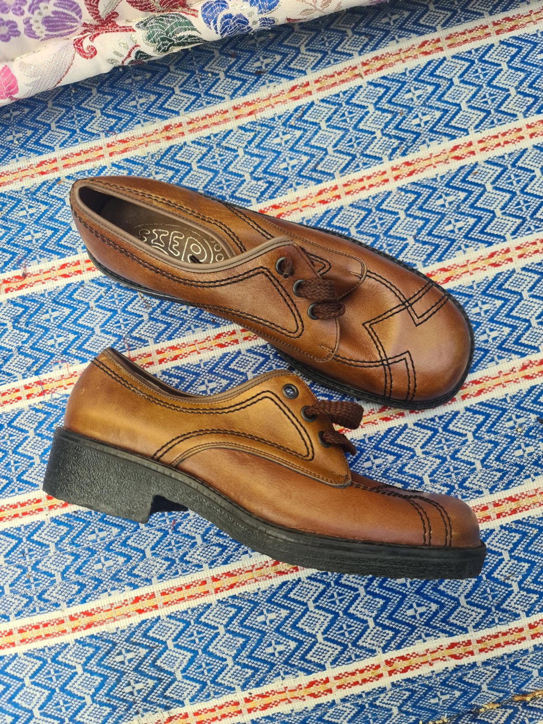 Vintage Shoes Deadstock Step Unworn 70s Leathee Lace Shoes Sizetag Eu ...