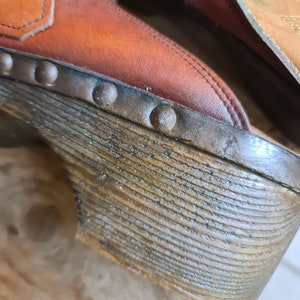1960s Vintage Clogs Platform Sandals Leather Woodstock Handmade - Etsy