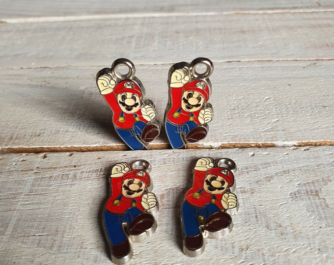 Set 4 Super Mario Bros Super Mario Pendant Videogames - Etsy