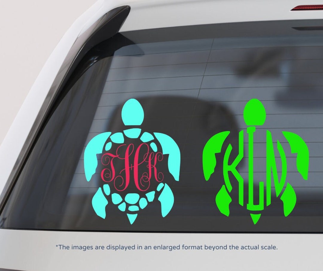 Custom Monogrammed Sea Turtle Decal - Etsy