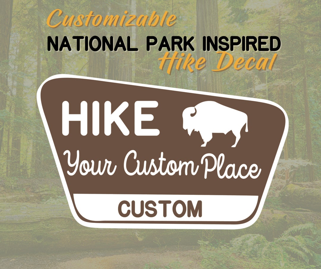 Customizable Hike Decal With Wildlife Icons | Nature Lover's Trail ...