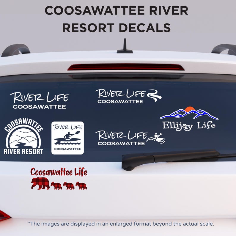 Coosawattee River Resort Vinyl Decal: Ellijay GA, Bear, Mountain ...