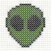 Miniature Alien Head, Spacey Cross Stitch Pattern, Simple X Stitch ...