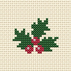 Holly Bush, Cross Stitch Pattern, Simple Stitching, Easy for Beginners ...