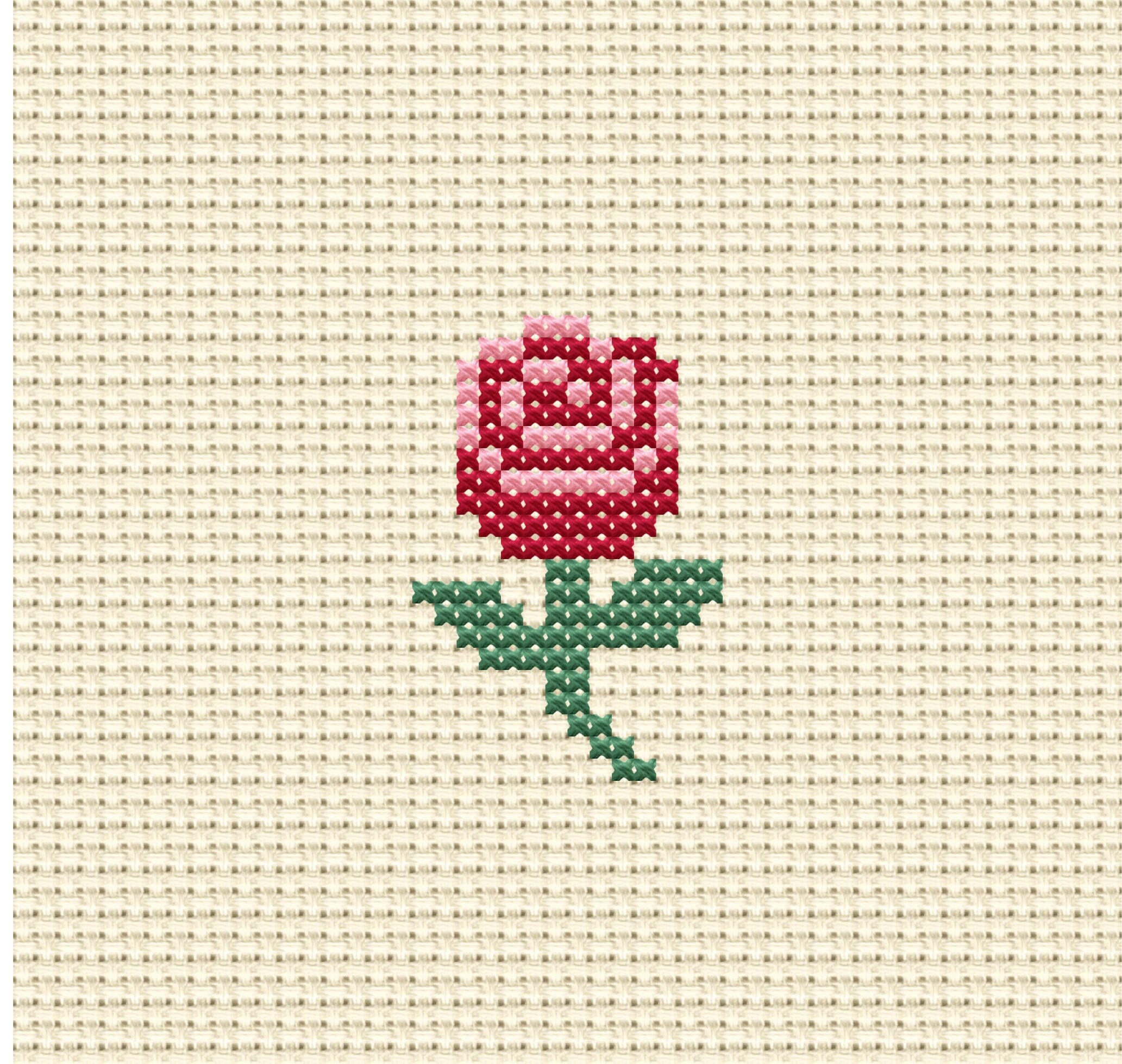 Tiny Rose Cross Stitch Pattern, Vintage Flower Embroidery, Mini Xstitch ...