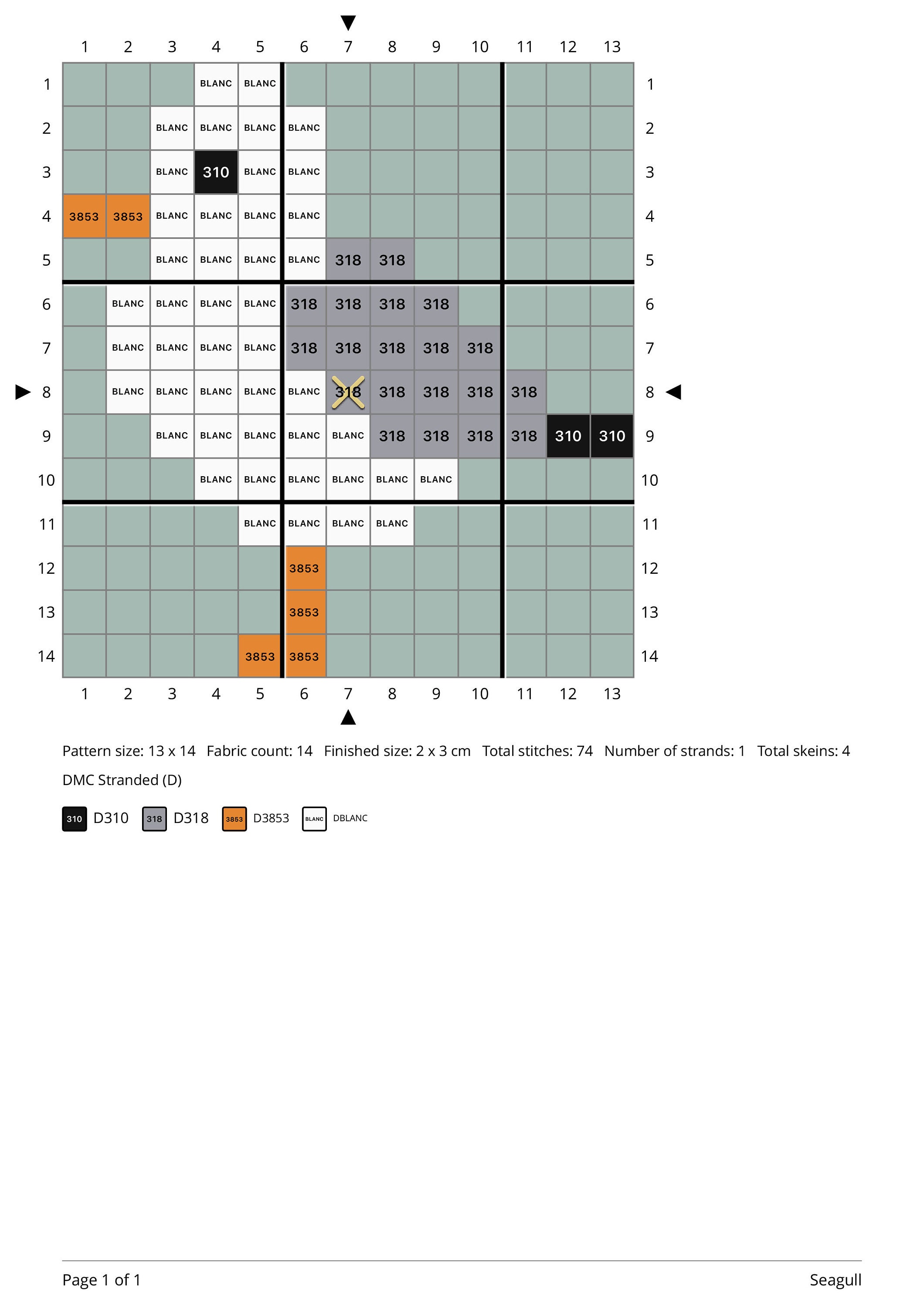 Super Easy Seagull Pattern PDF, Cross Stitch Chart, Instant Download ...