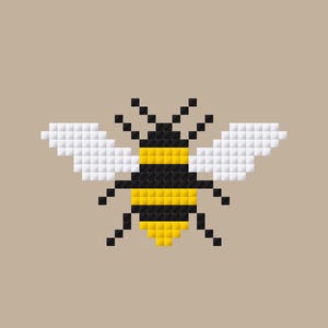 Easy Bee Cross Stitch Pattern PDF, Cute Mini Bumblebee Embroidery for ...