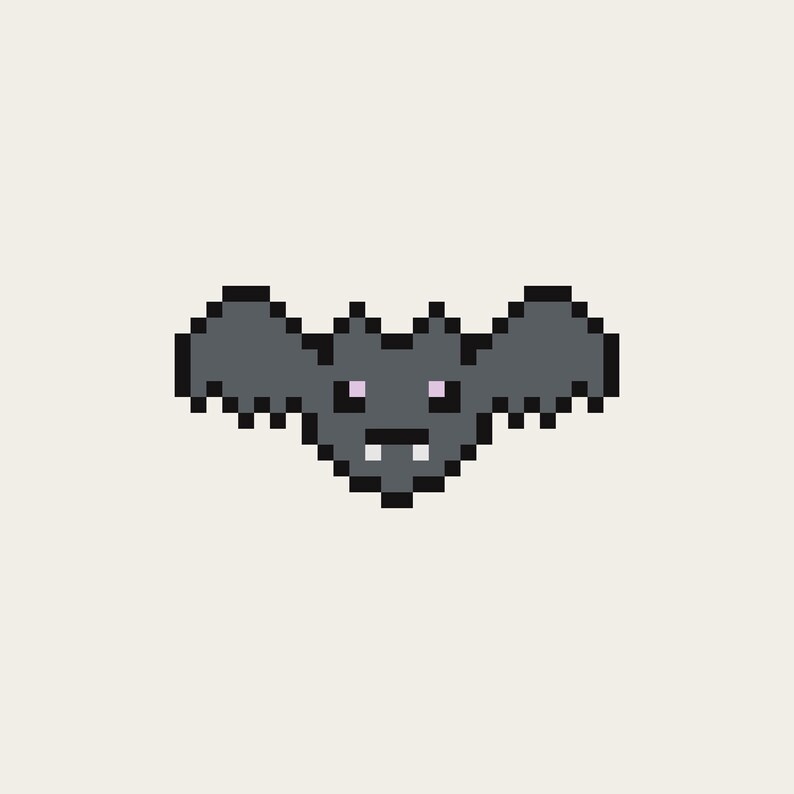 Cute Mini Bat, Cross Stitch Pattern, Simple X Stitching, Tiny Motif ...
